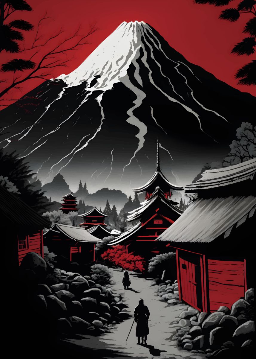 'Red mountain ' Poster, picture, metal print, paint by Faissal Thomas ...