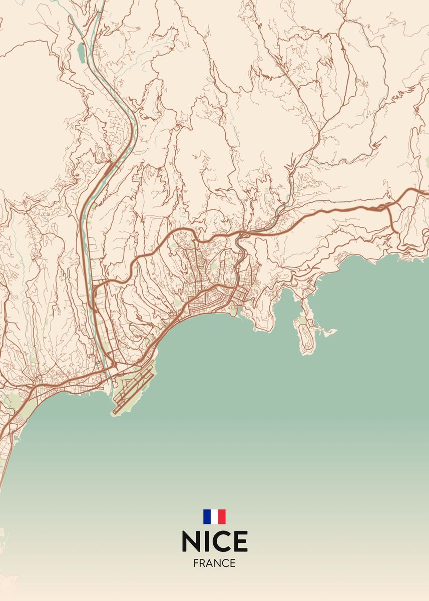 'Nice FR' Poster, picture, metal print, paint by IMR Designs | Displate