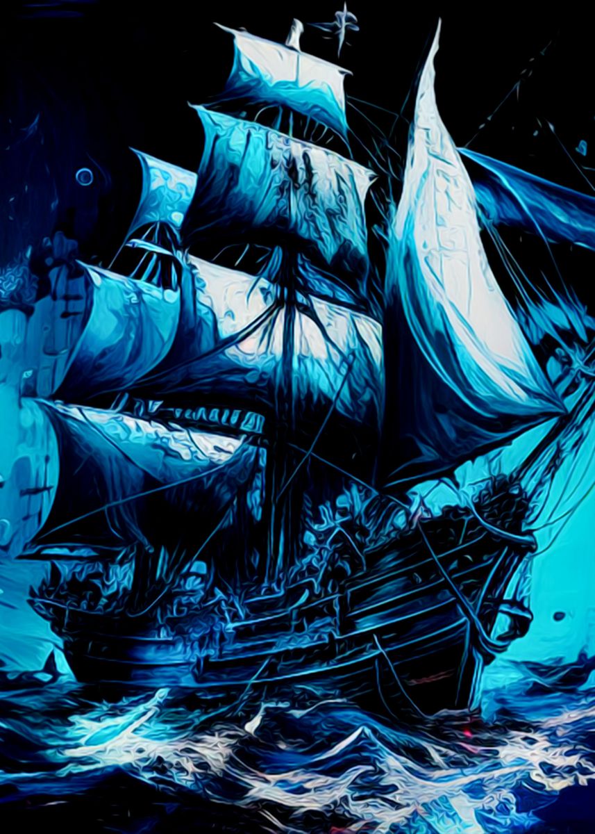 'Ship Painting' Poster, picture, metal print, paint by Antandi Hand ...