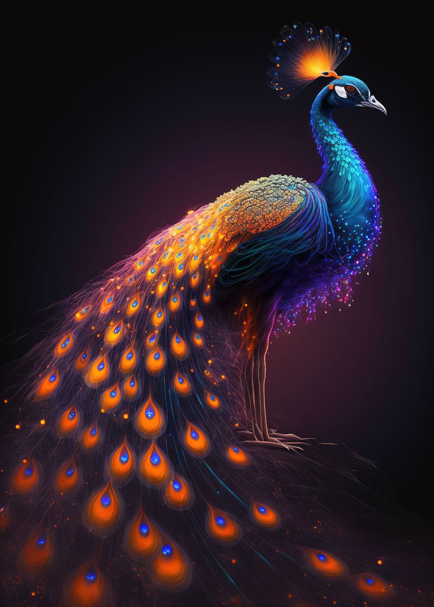 'beautiful peacock' Poster, picture, metal print, paint by Daniaal ...