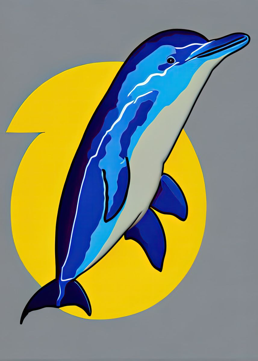 'Pop Art Dolphin 07' Poster, picture, metal print, paint by David ...