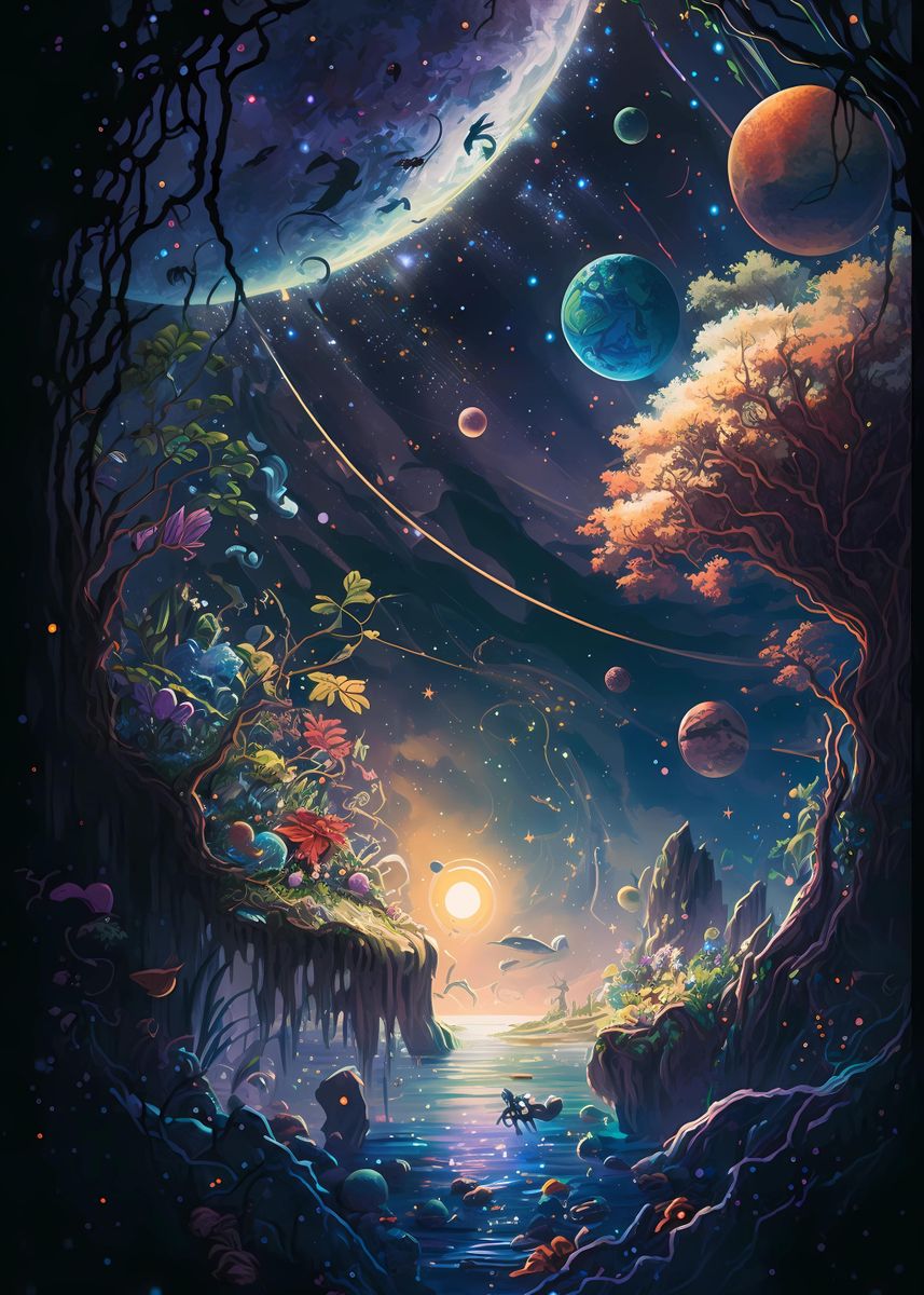 'crazy Space Landscape' Poster, picture, metal print, paint by Virtual ...