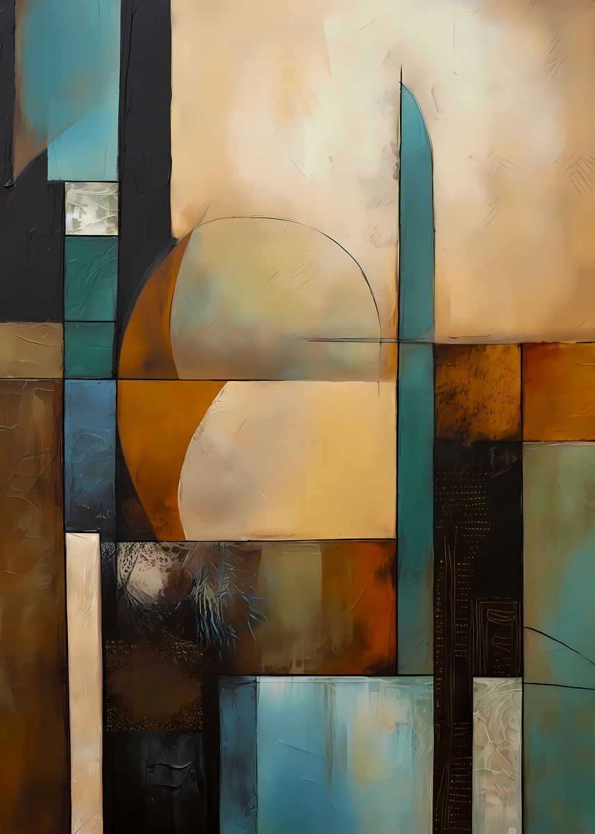 'Abstract Art Alone in City' Poster, picture, metal print, paint by ...