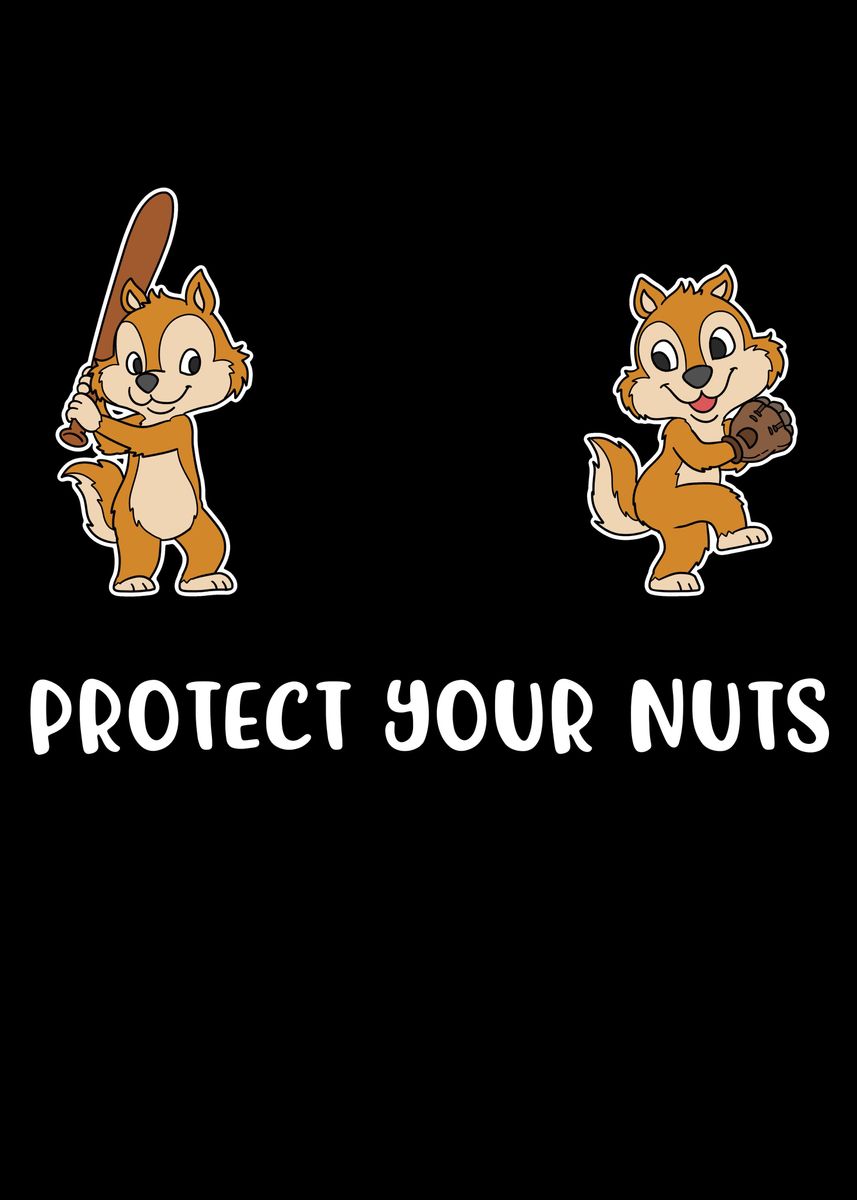 'Protect Your Nuts Baseball' Poster, picture, metal print, paint by ...