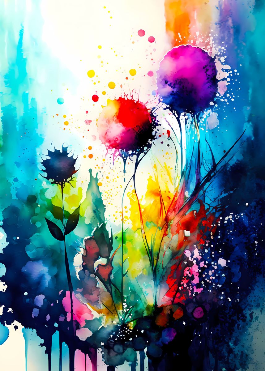 'Spring Flower Abstract Art' Poster, picture, metal print, paint by ...