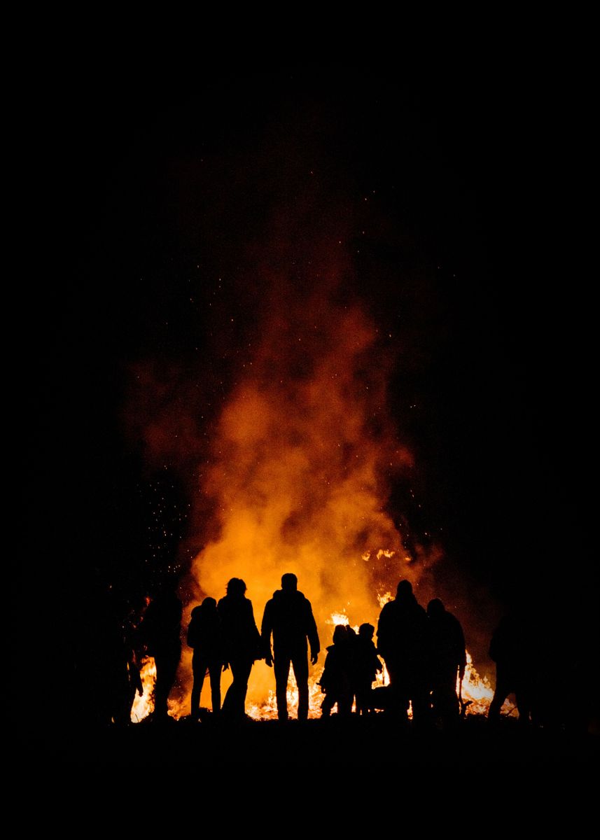 'Watching the fire' Poster, picture, metal print, paint by Stephen ...