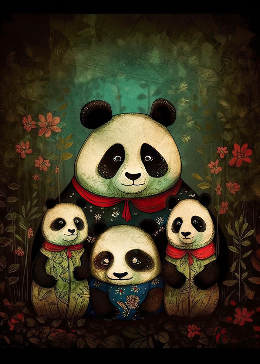 'Panda Paradise' Poster by Steel Canvas Creations | Displate
