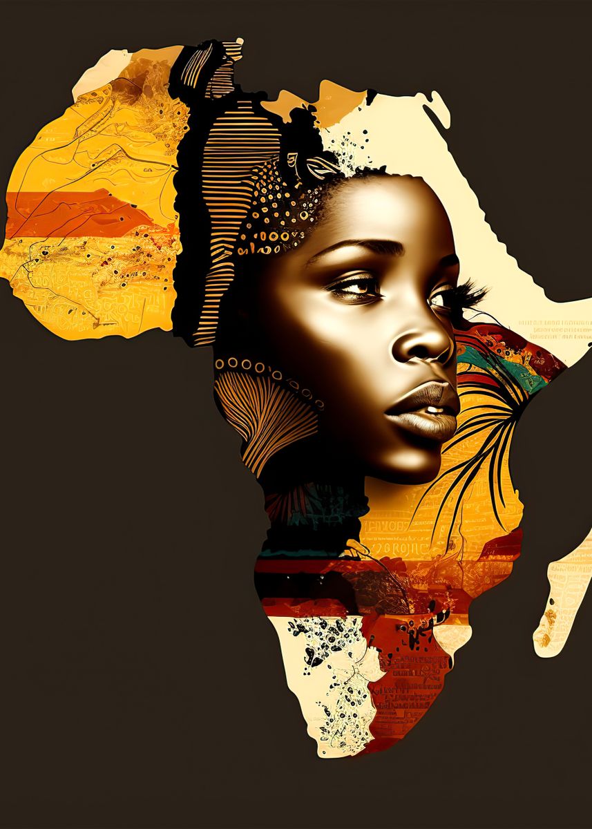 'African woman' Poster, picture, metal print, paint by DorthyToy | Displate
