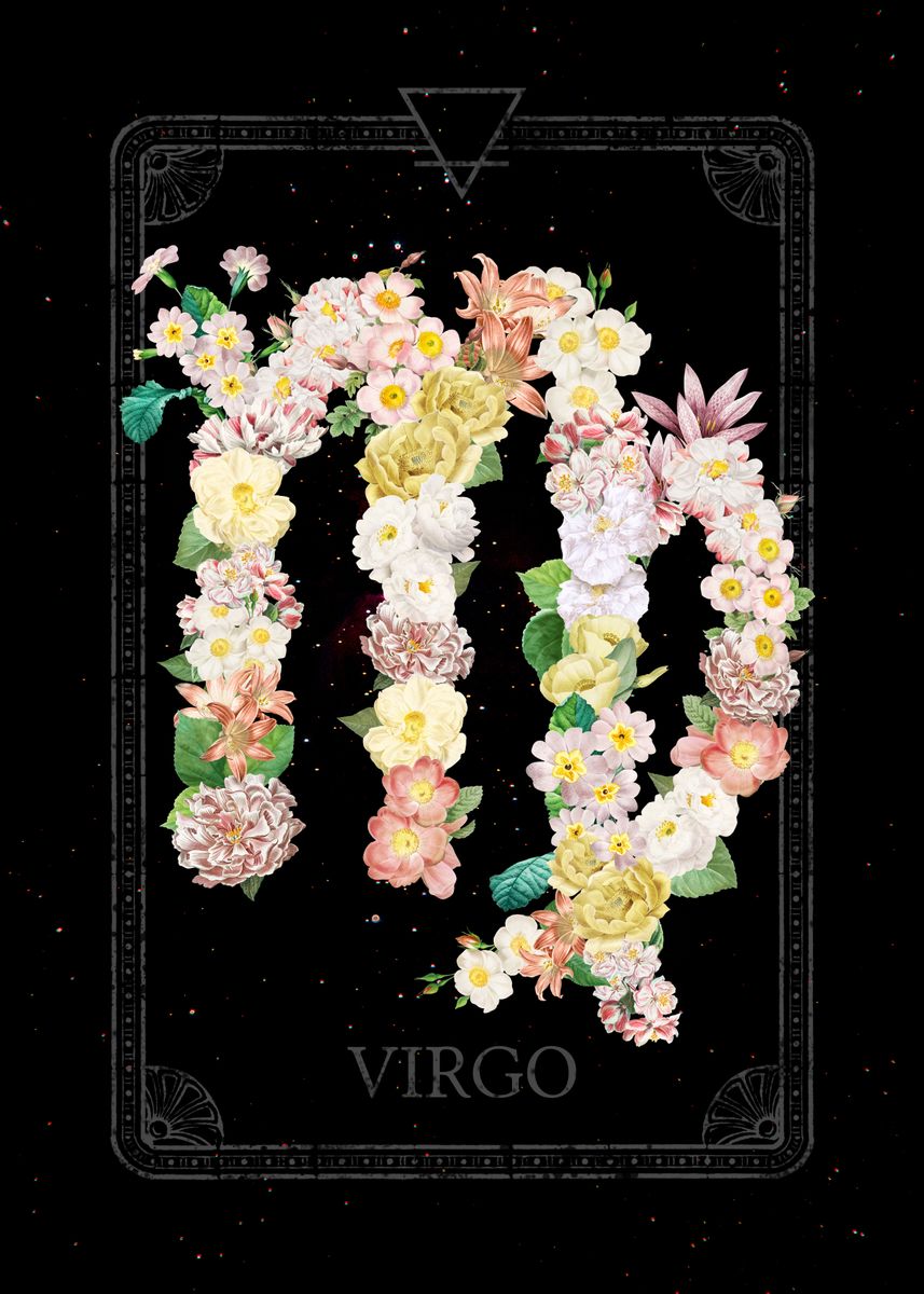 'Floral Zodiac Virgo' Poster, picture, metal print, paint by Fabiana ...