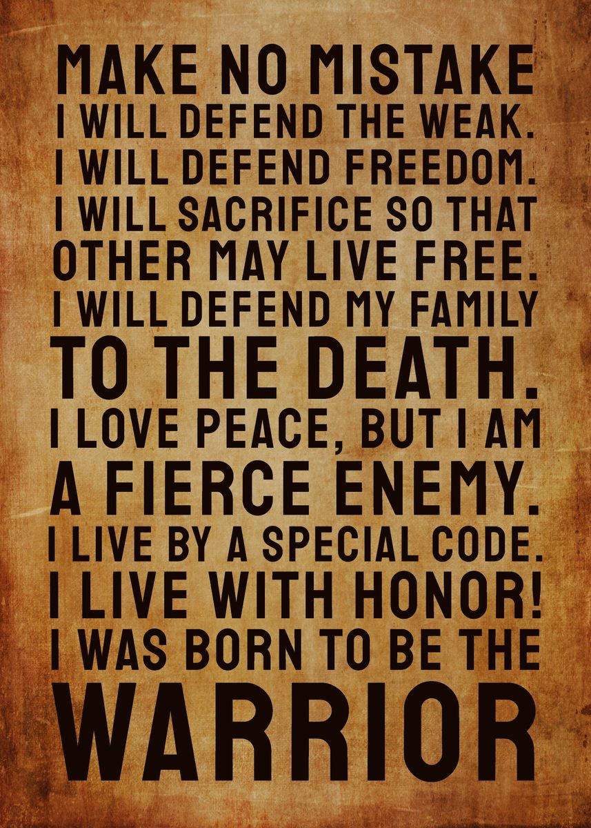 'Born to be the Warrior' Poster, picture, metal print, paint by ...