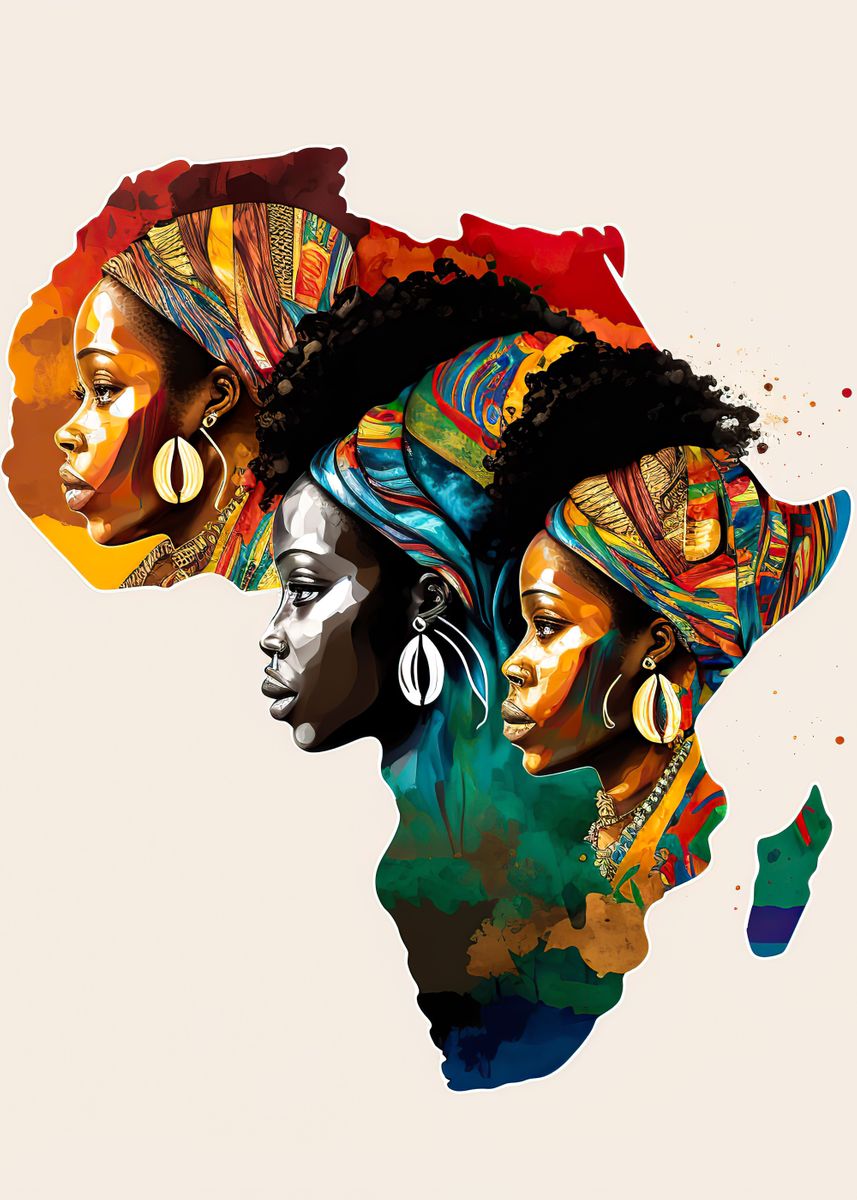 'African woman' Poster, picture, metal print, paint by DorthyToy | Displate