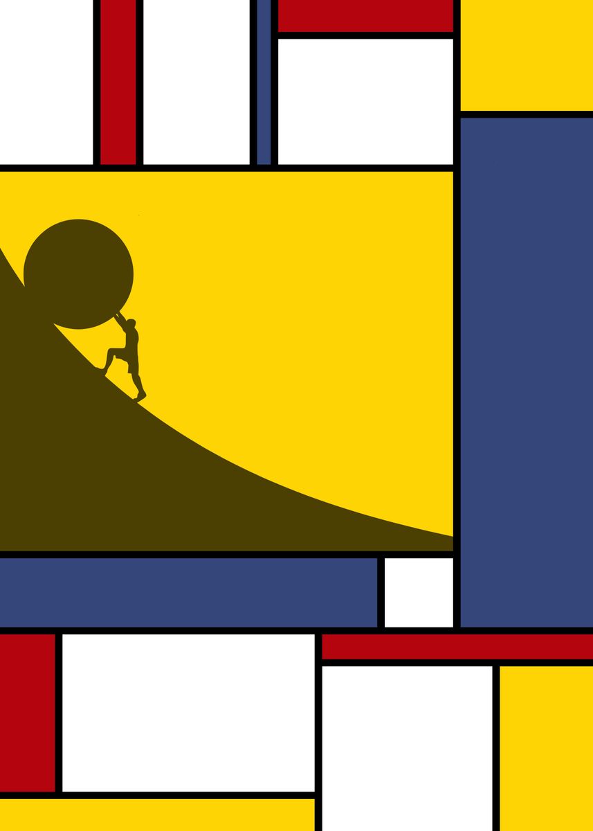 'Work Hard Mondrian Art' Poster, picture, metal print, paint by ...