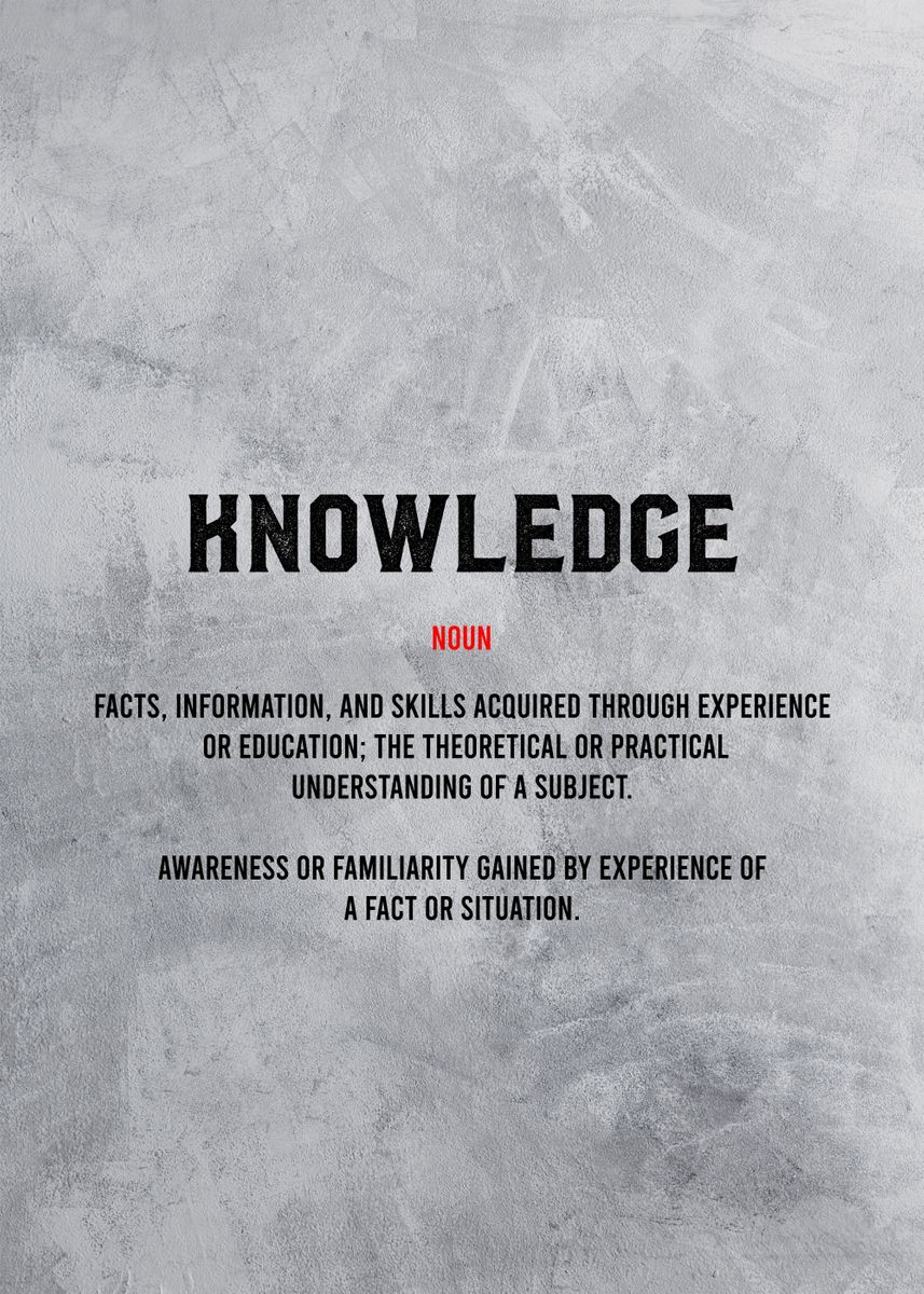 'knowledge' Poster, picture, metal print, paint by Bestselling Displate ...
