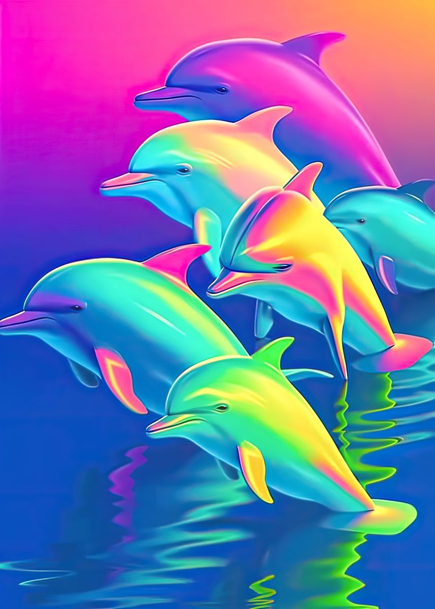 'Dolphin Dreams' Poster, picture, metal print, paint by Steel Canvas ...