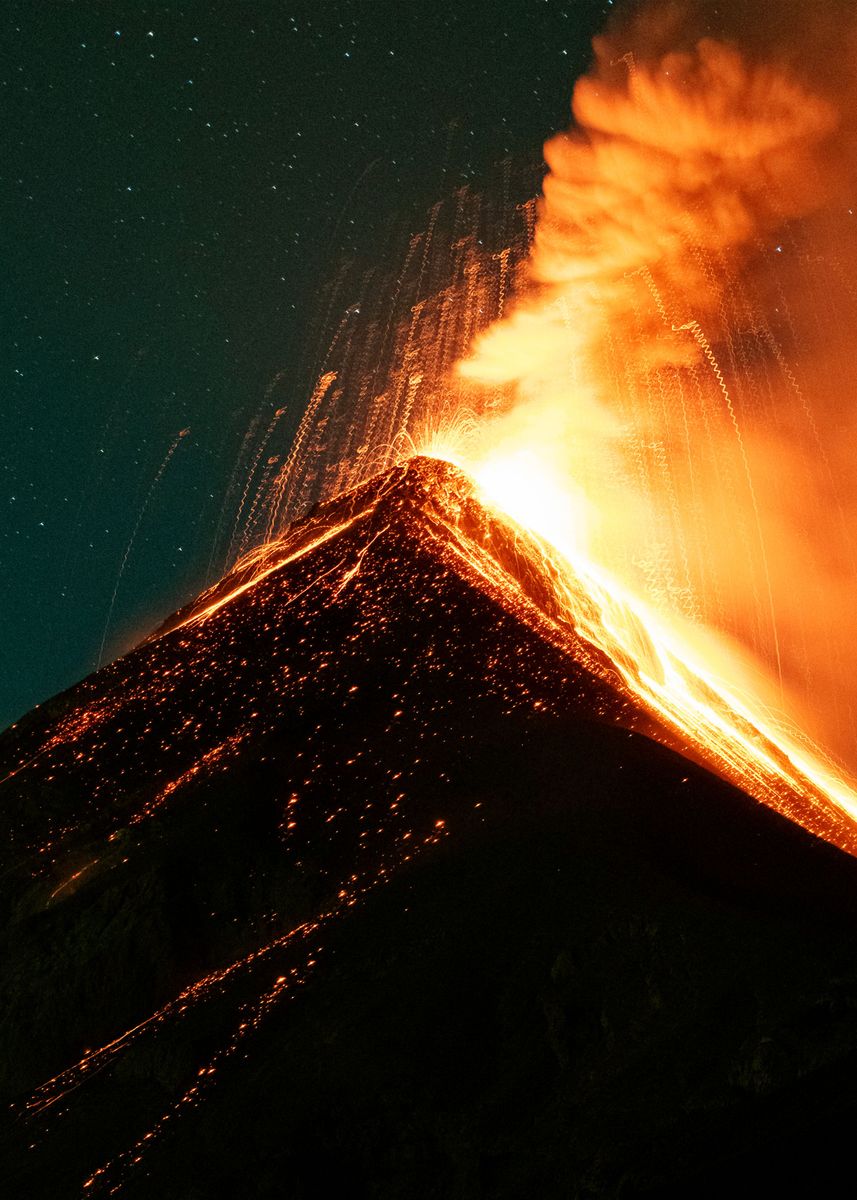 'VOLCANO' Poster, picture, metal print, paint by LuckStory | Displate