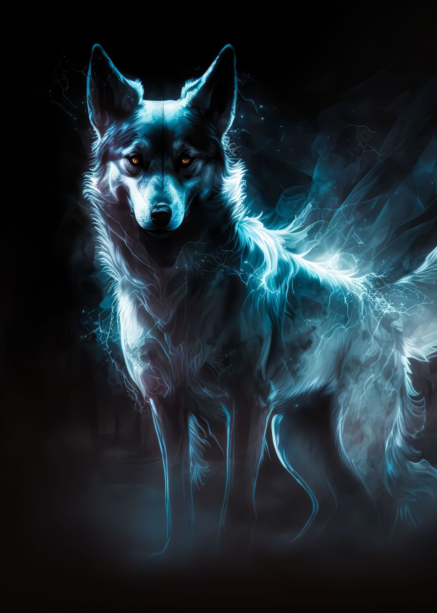 'Ghost Wolf' Poster, picture, metal print, paint by Chloe Connelly ...