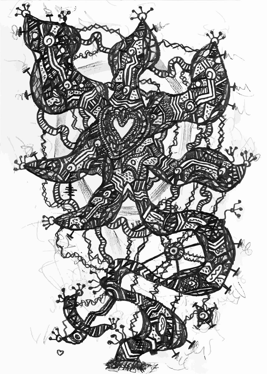 'Graphite Flower of Love' Poster by Ermine | Displate