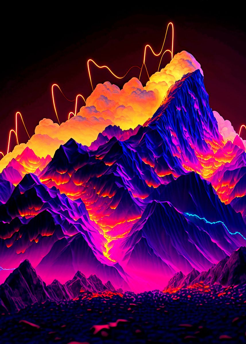 'Colorful Mountain' Poster by tina bear | Displate