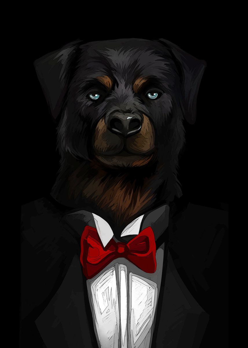 'Man with Dog Head' Poster, picture, metal print, paint by P U F F Y ...