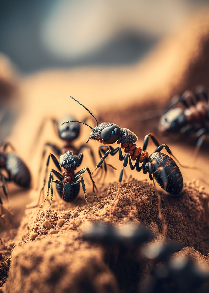 'ants life ' Poster, picture, metal print, paint by Silhouette Anime ...