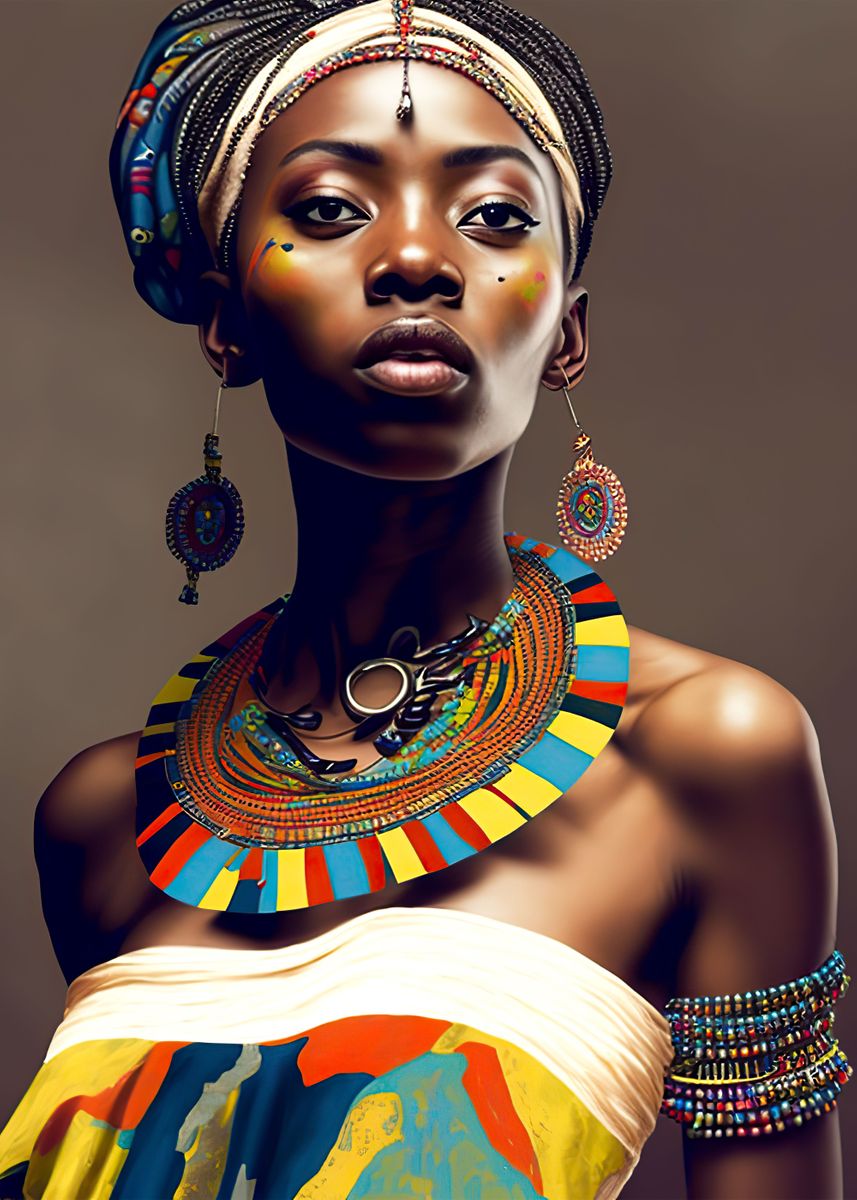 'African woman' Poster, picture, metal print, paint by DorthyToy | Displate