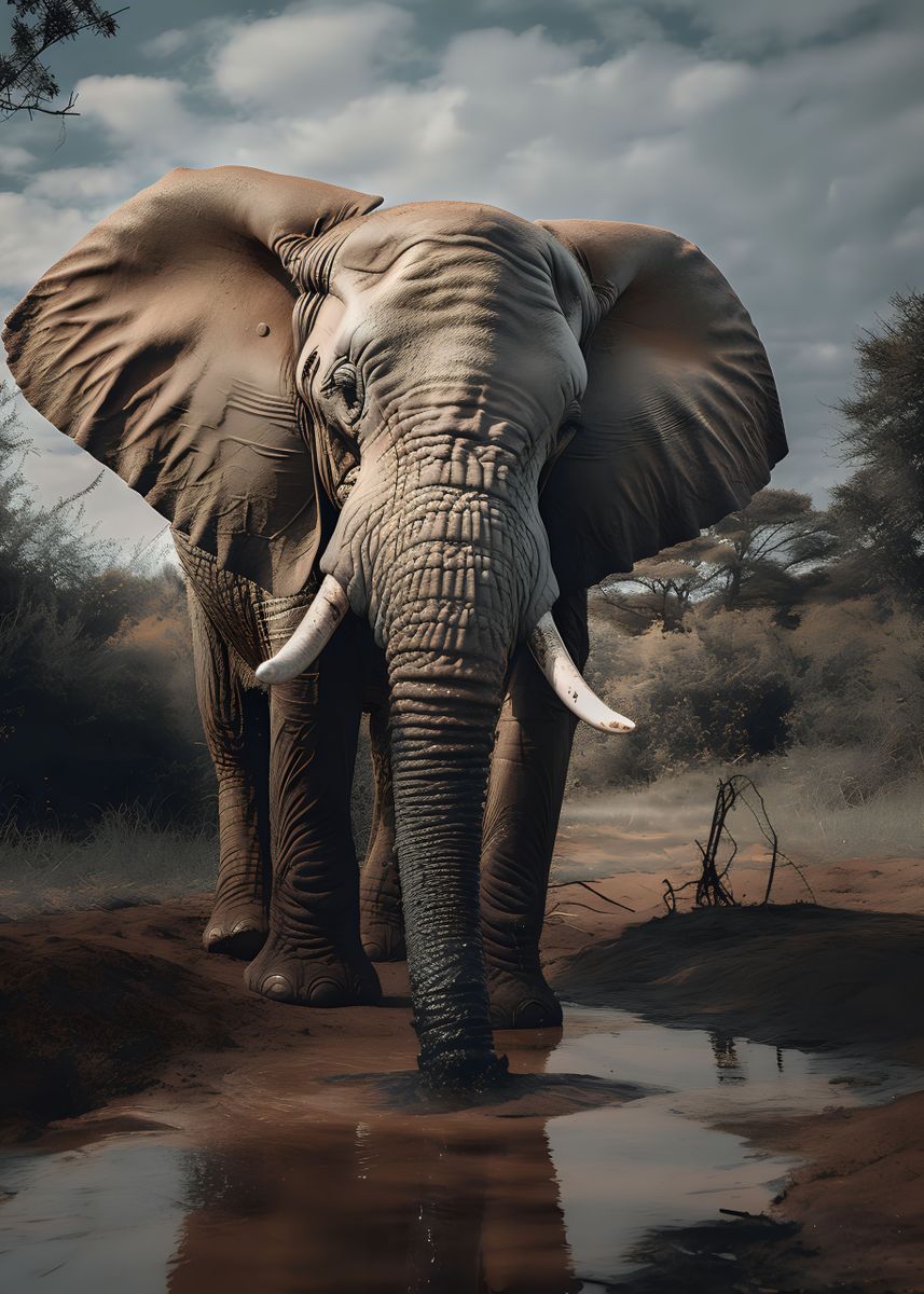 'Majestic Elephant Presence' Poster by Zooscape Wildlife | Displate