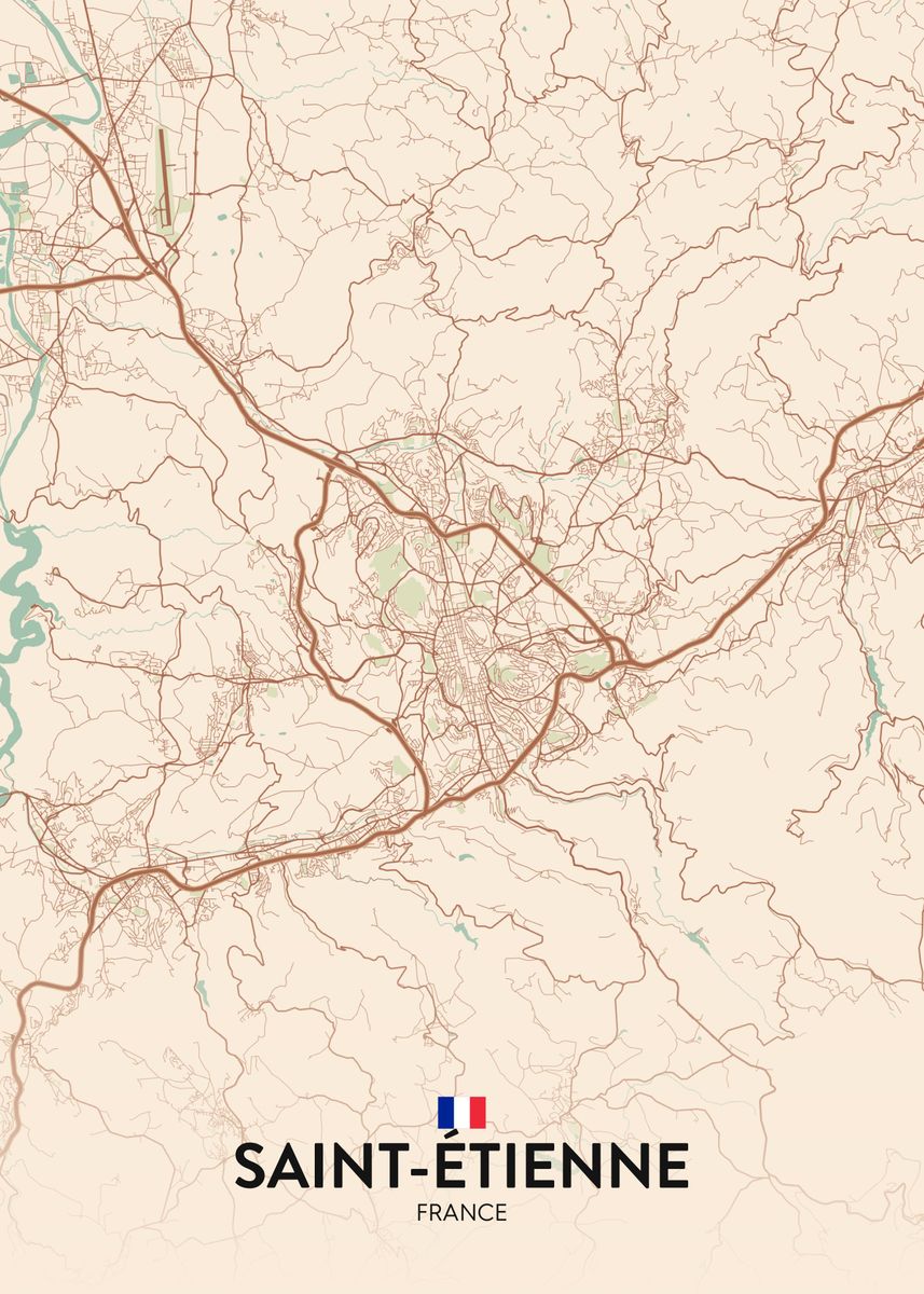 'Saint Etienne FR' Poster by IMR Designs | Displate