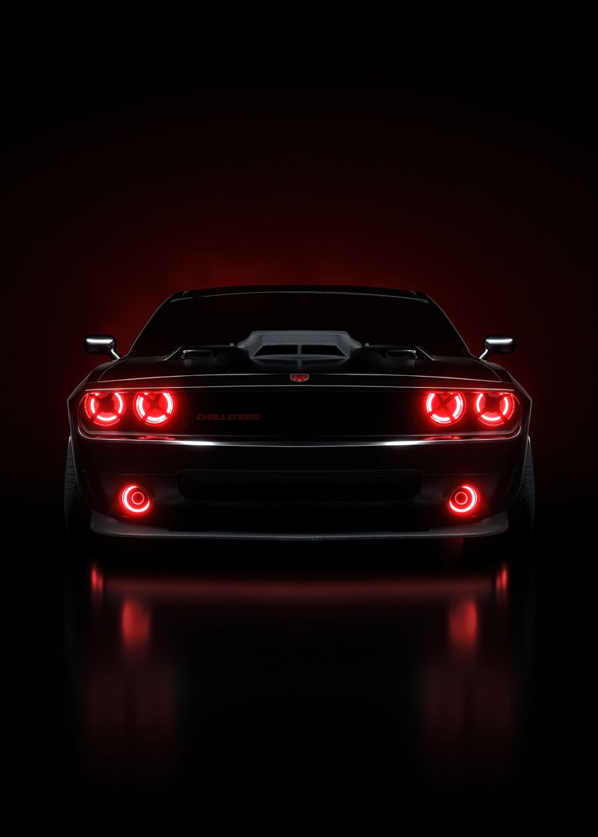 'Black Dodge Challanger' Poster, picture, metal print, paint by Richard ...