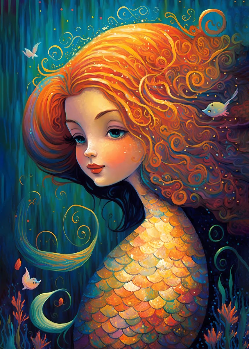 'Mermaid Enchanted isle' Poster, picture, metal print, paint by Connor ...