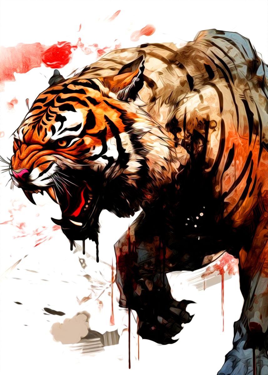 'Tiger' Poster, picture, metal print, paint by set more | Displate