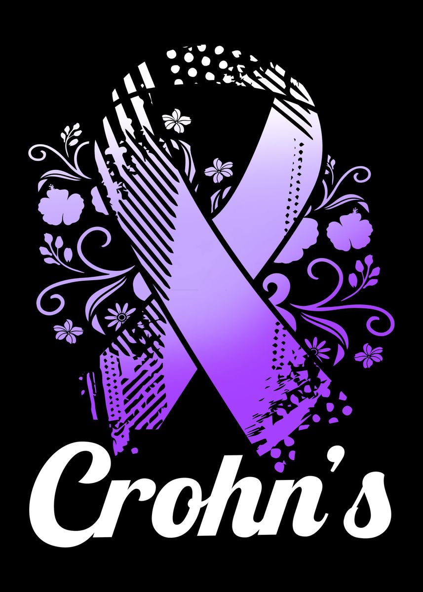 'Purple Ribbon Crohns' Poster, picture, metal print, paint by ...