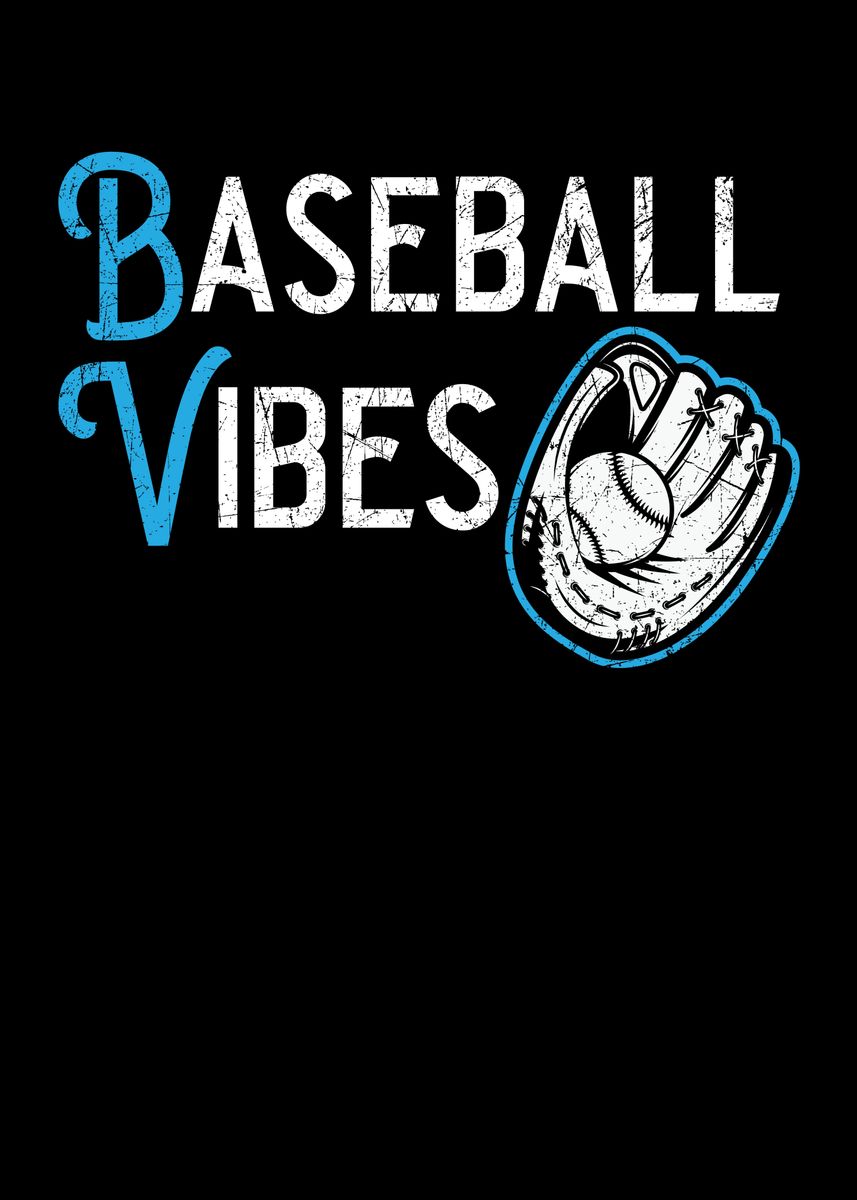 'Baseball Vibes' Poster, picture, metal print, paint by NAO | Displate