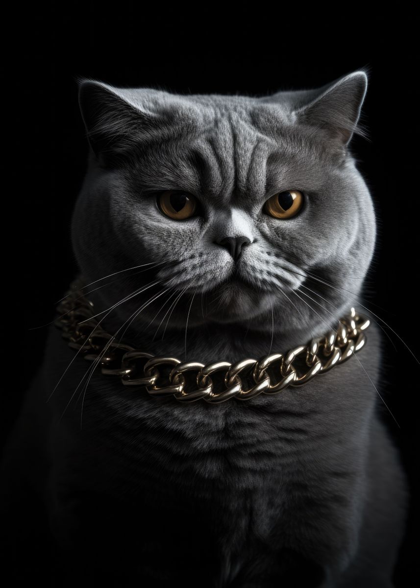 'Purrfectly Stylish Cat' Poster, picture, metal print, paint by mcmtdesigns | Displate