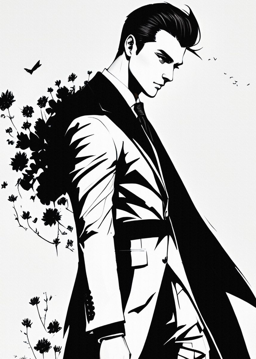 'Fashionable Retro Man' Poster by MONLart | Displate