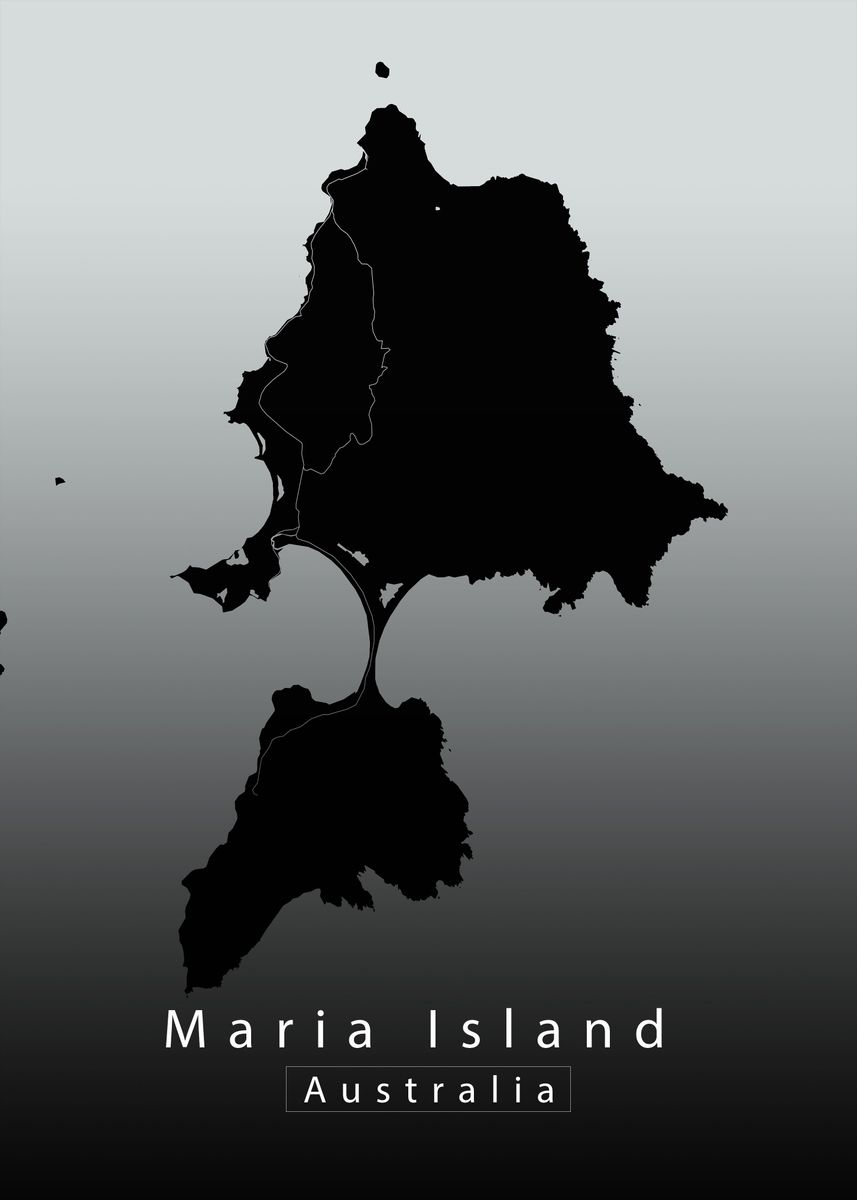 'Maria Island Map' Poster by Robin Niemczyk | Displate