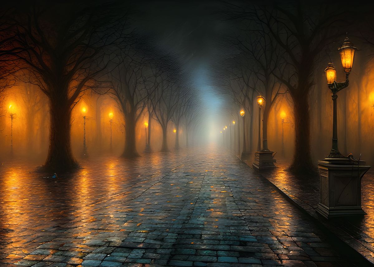 'Magic dark alley ' Poster by anettastar | Displate