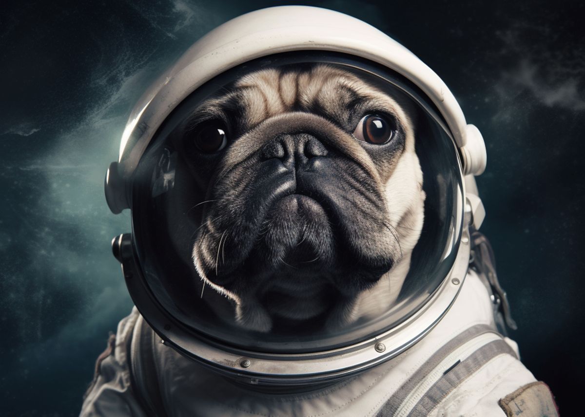 'space astronaut dog' Poster by hero Tuan | Displate