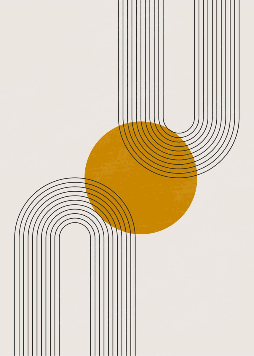 'Geometric Lines Cirlces' Poster, picture, metal print, paint by Uber ...