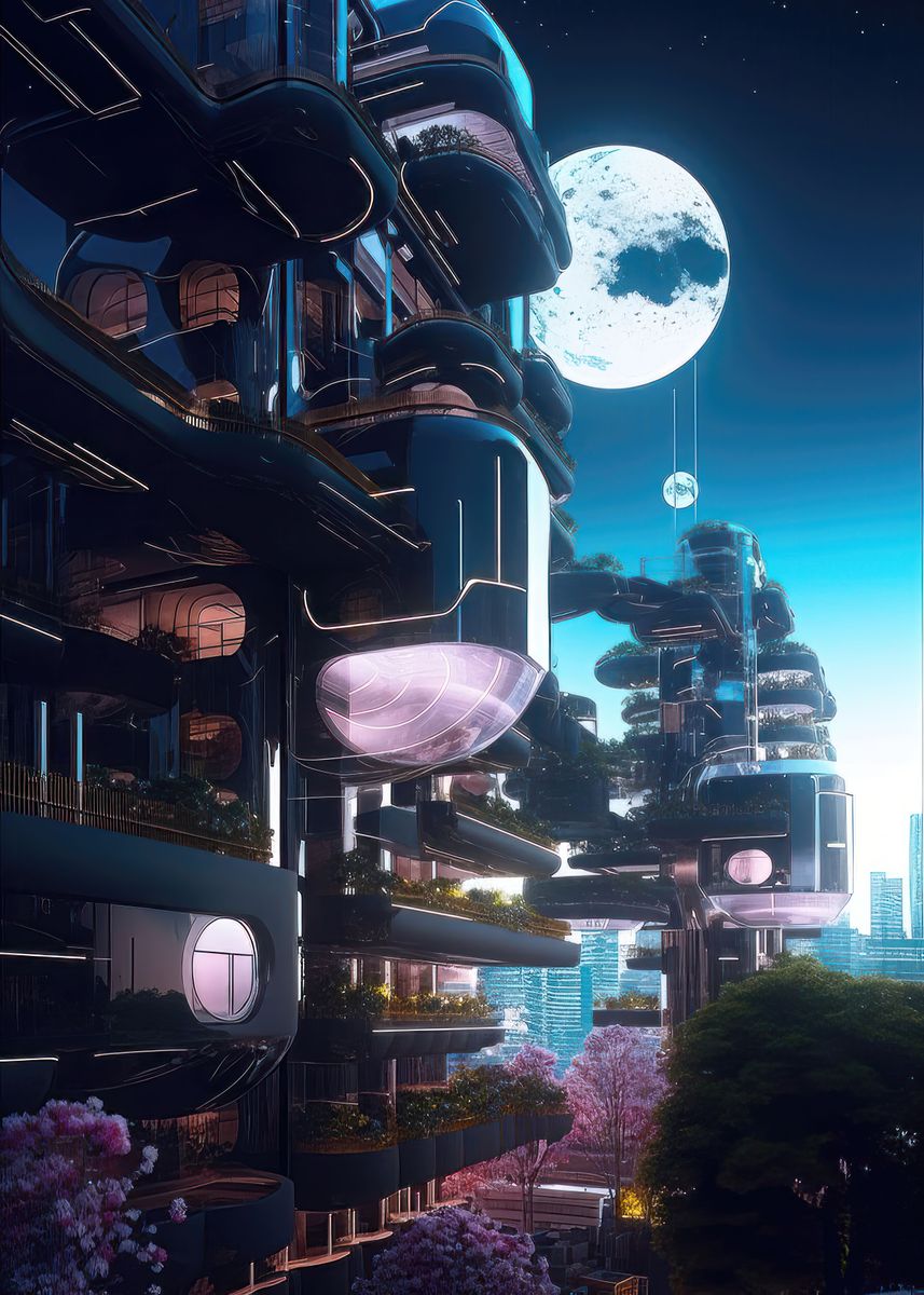 'Berlin Future Downtown' Poster, picture, metal print, paint by ...