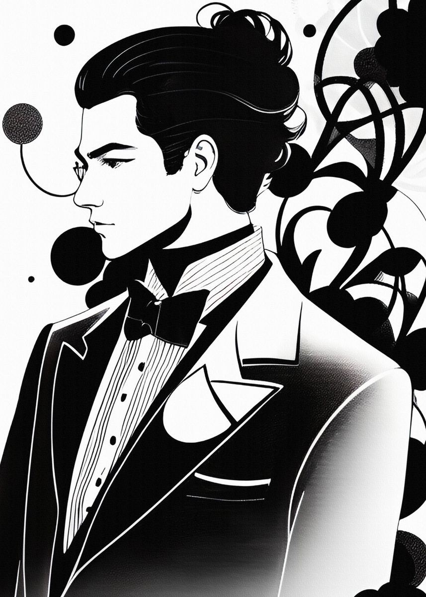 'Vintage Handsome Man' Poster, picture, metal print, paint by MONLart ...