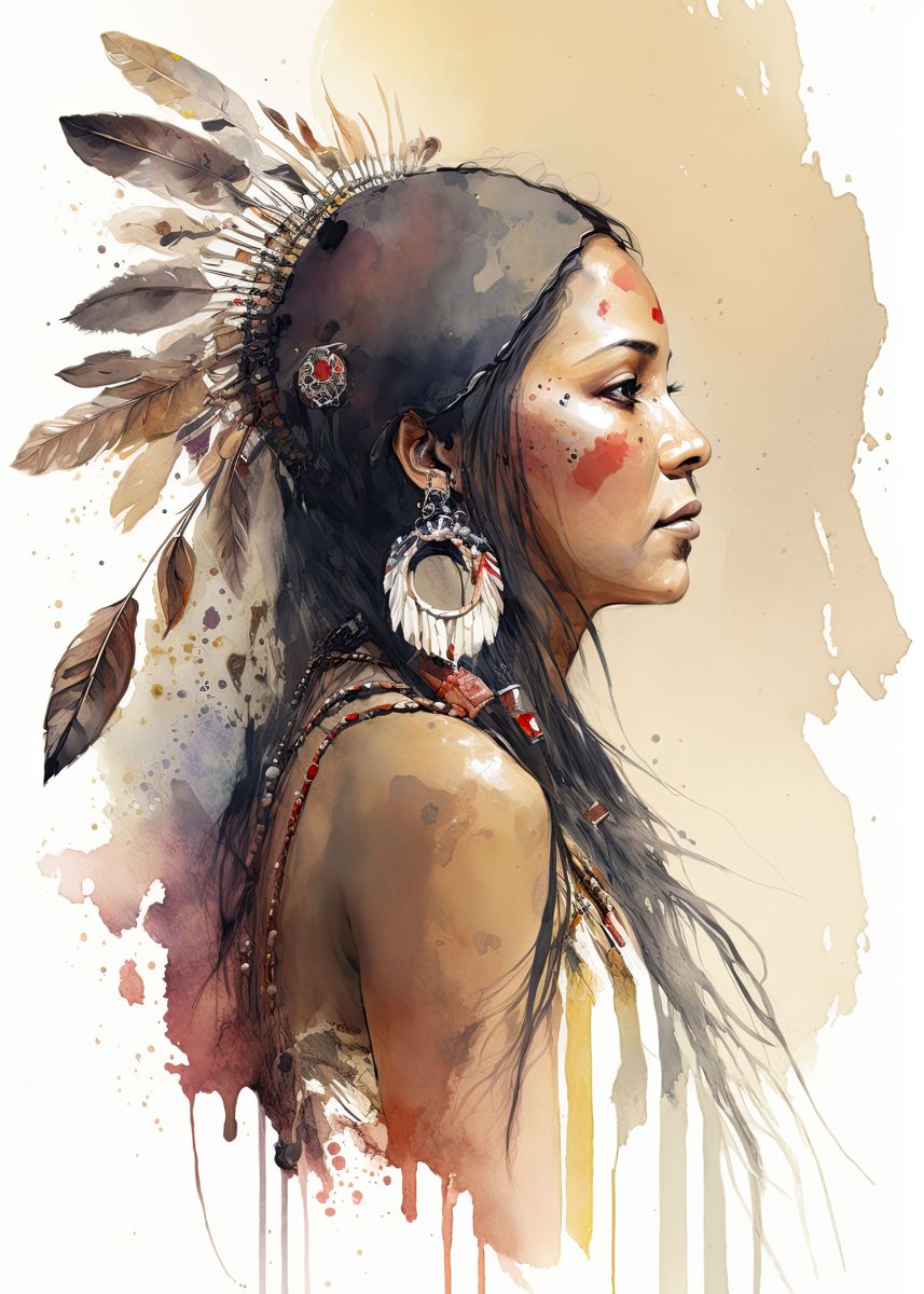 'Oil painting indian woman ' Poster by Steven Dijkshoorn | Displate