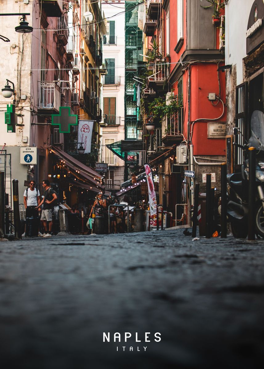 'Naples ' Poster, picture, metal print, paint by Famous City | Displate