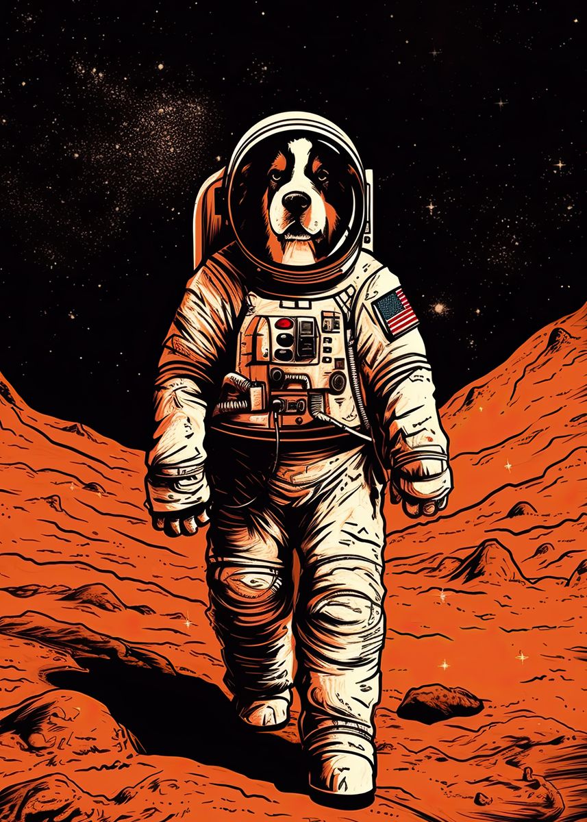 'Bernese Mountain Dog Mars' Poster by PetPrints | Displate