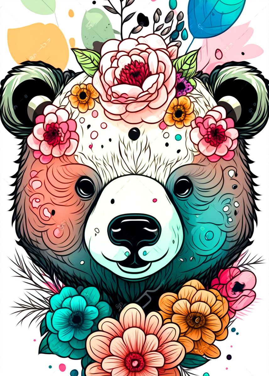 'Bear' Poster, picture, metal print, paint by tona Billi | Displate