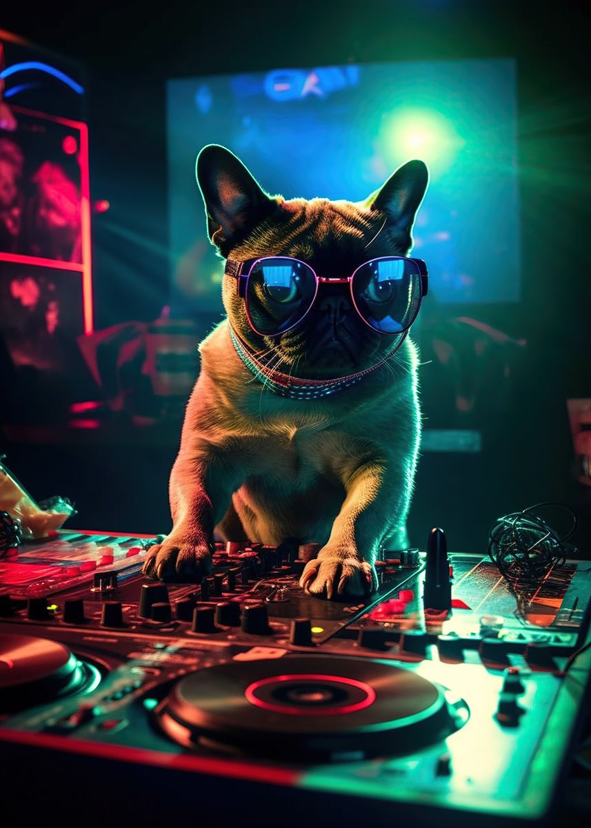 'Phonky pugg Dj' Poster by Felice Baal | Displate
