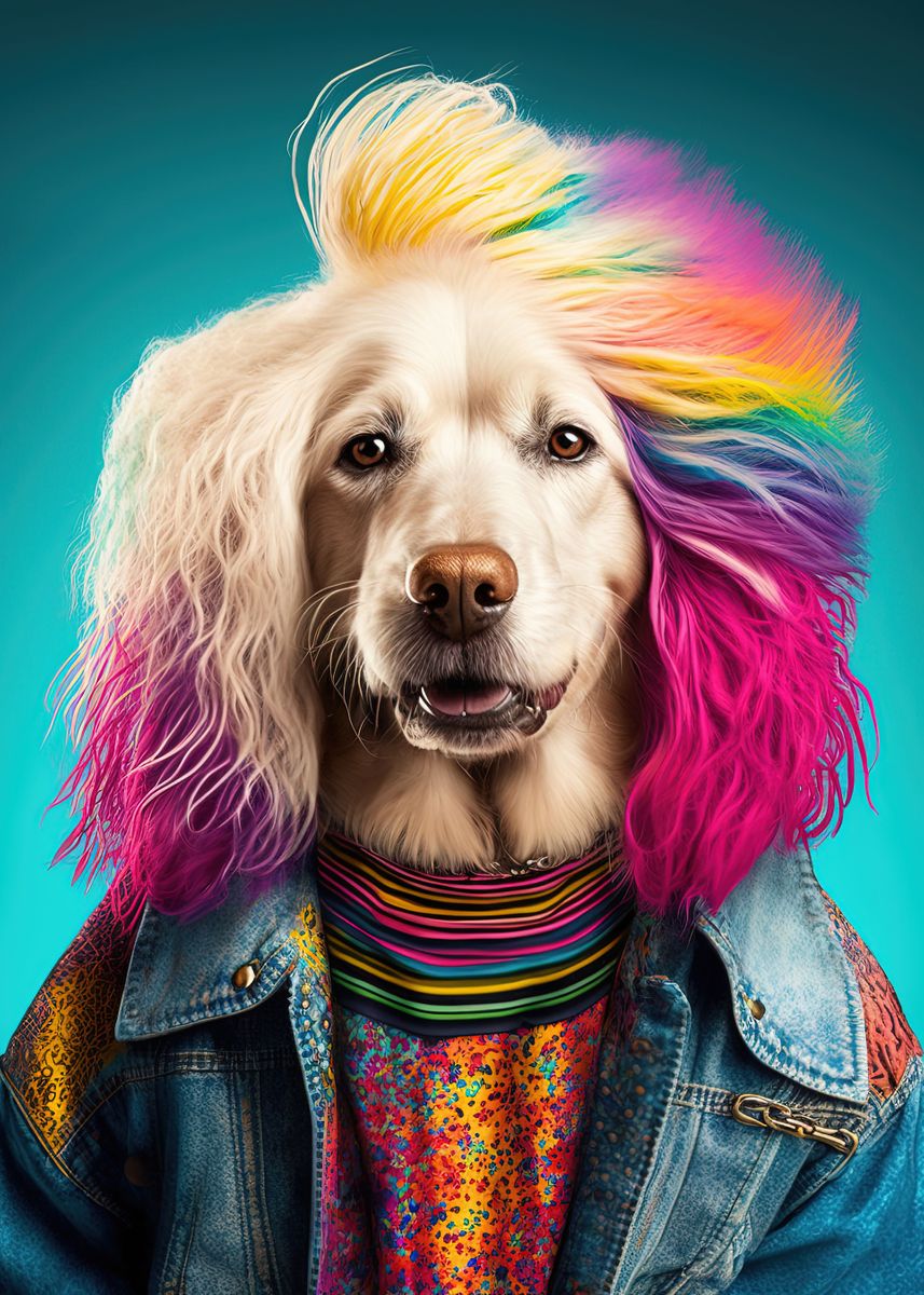 '80s Fashion Icon Dog' Poster, picture, metal print, paint by Youwantit ...