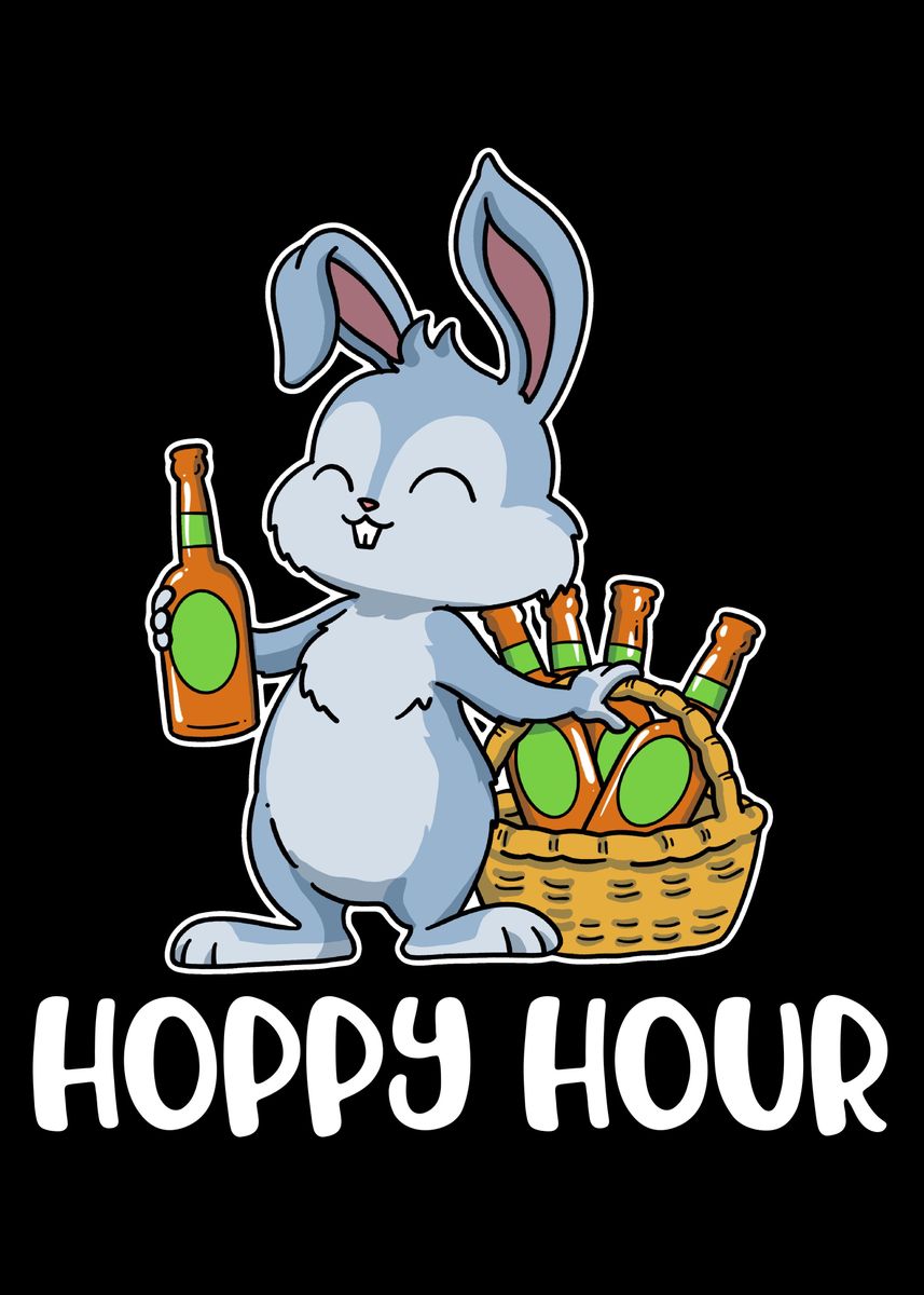 'Hoppy Hour Easter' Poster, picture, metal print, paint by CatRobot ...