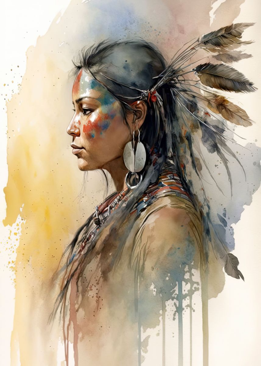 'Oil painting indian woman' Poster by Steven Dijkshoorn | Displate