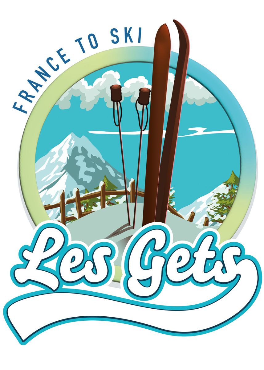 'Les Gets france ski logo' Poster by Nick Greenaway | Displate