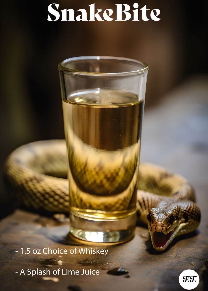 'SnakeBite Shot' Poster, picture, metal print, paint by Star | Displate